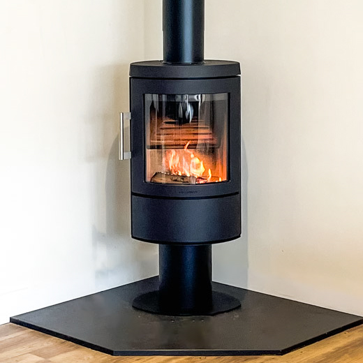 Hwam 3110C on PEDESTAL 4.5kw nominal Wood Burning Stove - Oval ...