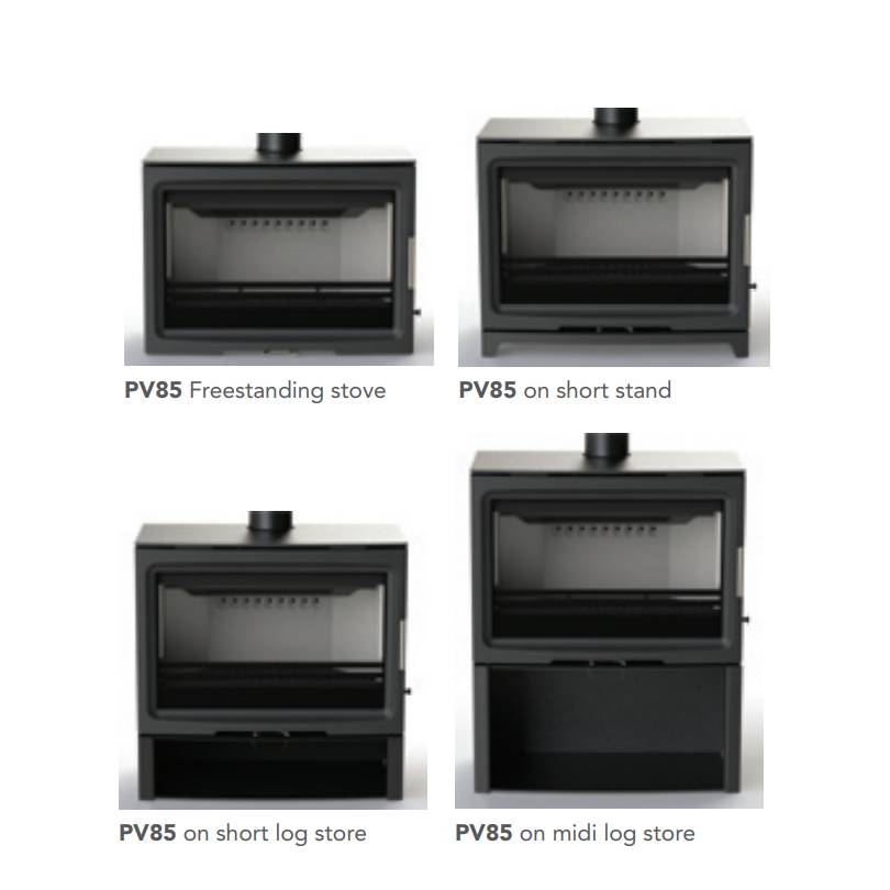400mm Midi Log Store BLACK for PUREVISION PV85 8kw Multi Fuel Stove ...