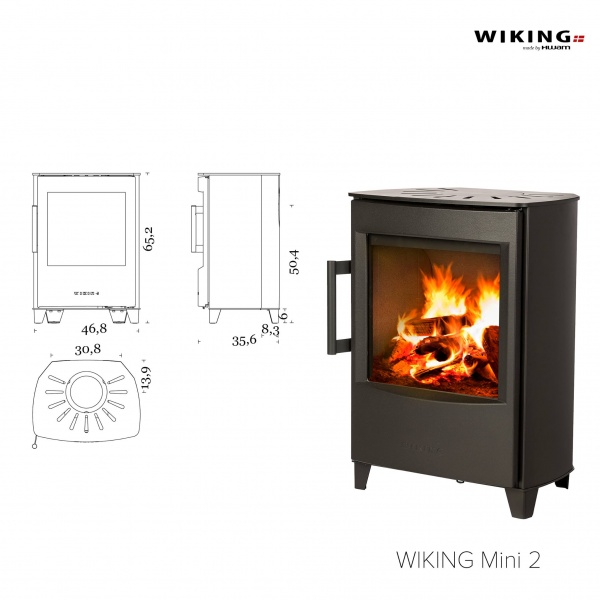 Wiking Mini 2 - 4.5kw Wood Burning Stove (LOW LEGS) - NaturalHeating.co.uk